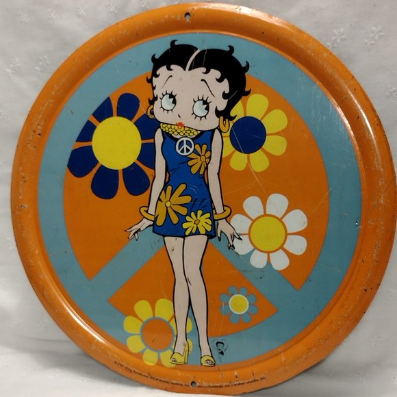 Betty Boop | Accents | Betty Boop Flower Power Peace Tin Sign | Poshmark